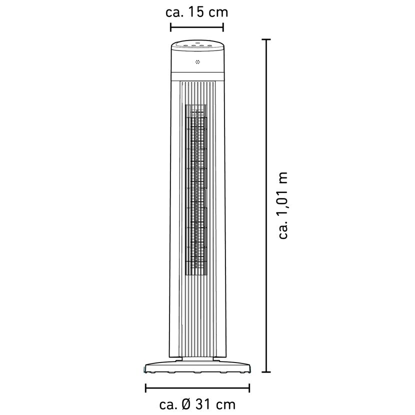toom Turmventilator weiß Ø 31 x 101 cm | toom Baumarkt