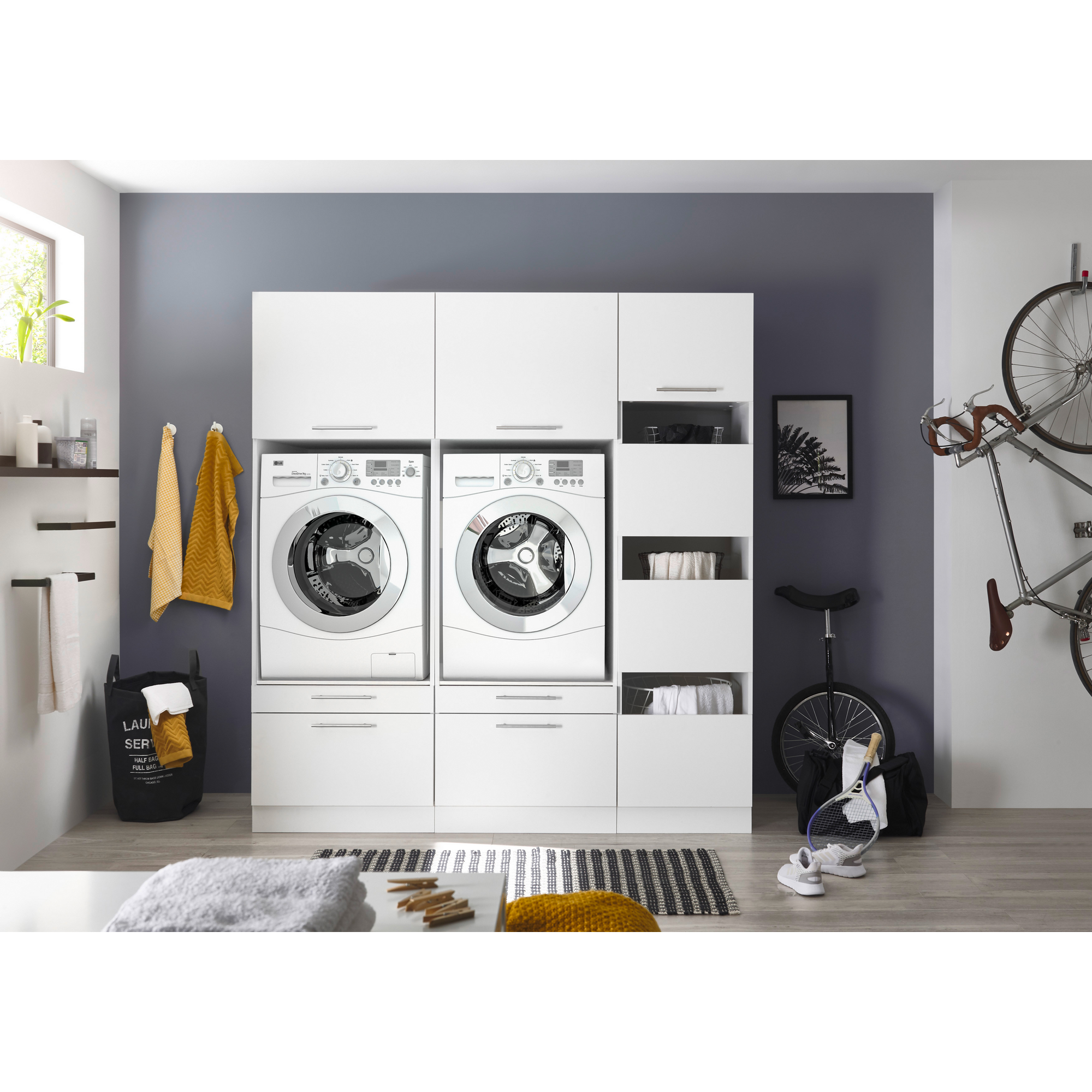 Respekta Hauswirtschaftsraum- Set 'Clara 12' weiß matt 184,8 x 200 x 67 ...