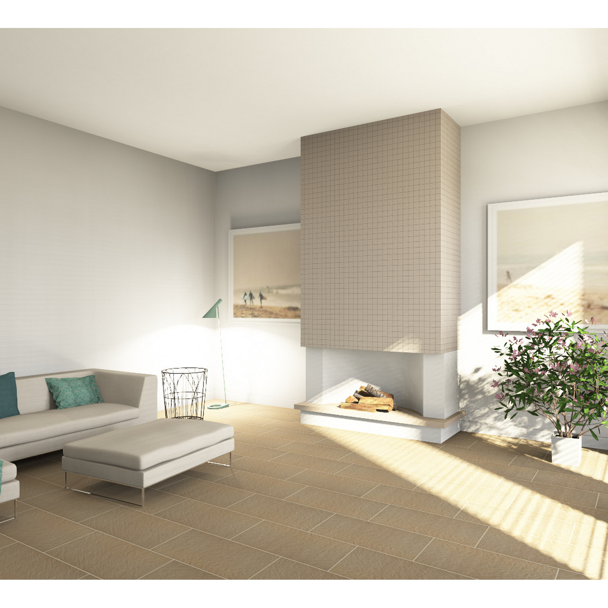 Mosaikfliese 'Color Dot' Feinsteinzeug ivory 30 x 30 cm