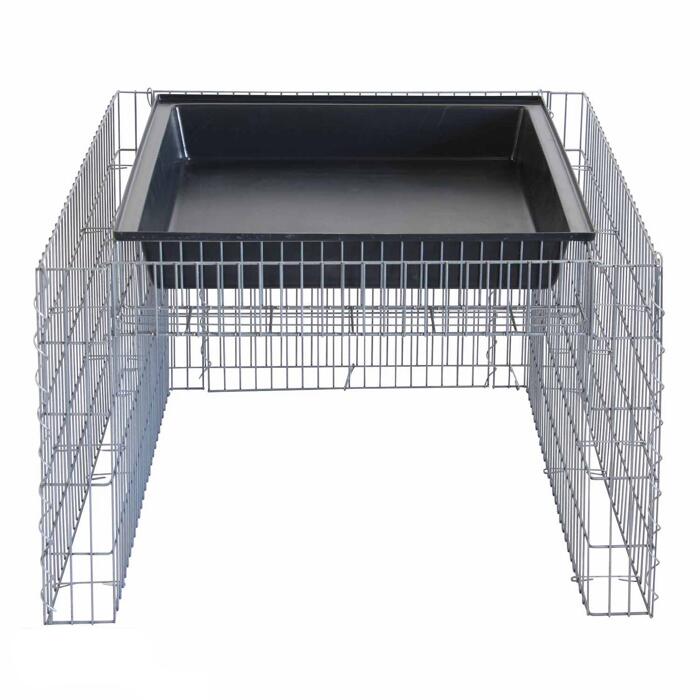 Mähroboter-Garage silbern/schwarz 75 x 53 x 75 cm, bepflanzbar