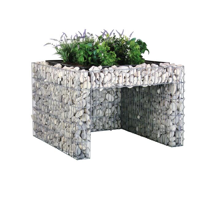 Bellissa Mähroboter-Garage silbern/schwarz 75 x 53 x 75 cm, bepflanzbar