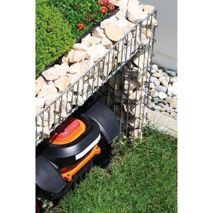 Mähroboter-Garage silbern/schwarz 75 x 53 x 75 cm, bepflanzbar