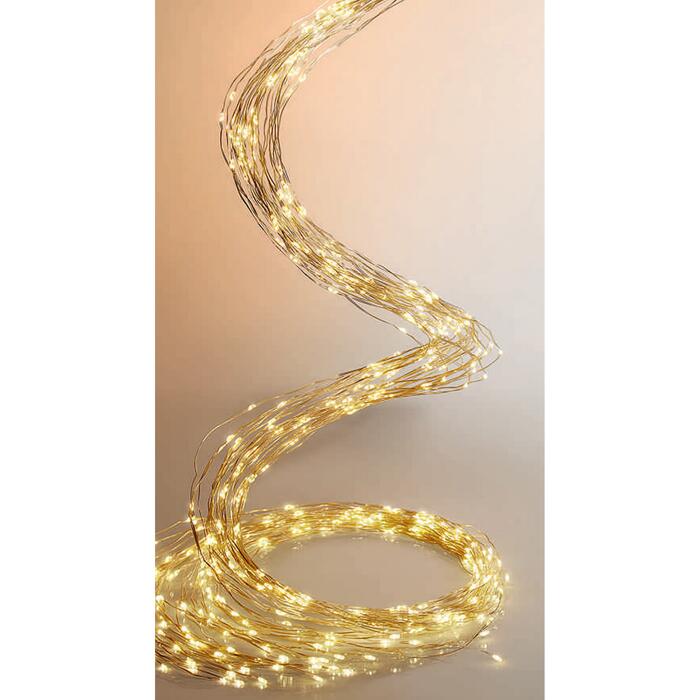 LED-Draht-Lichterbund 640 LEDs warmweiß 32 Stränge 190 cm