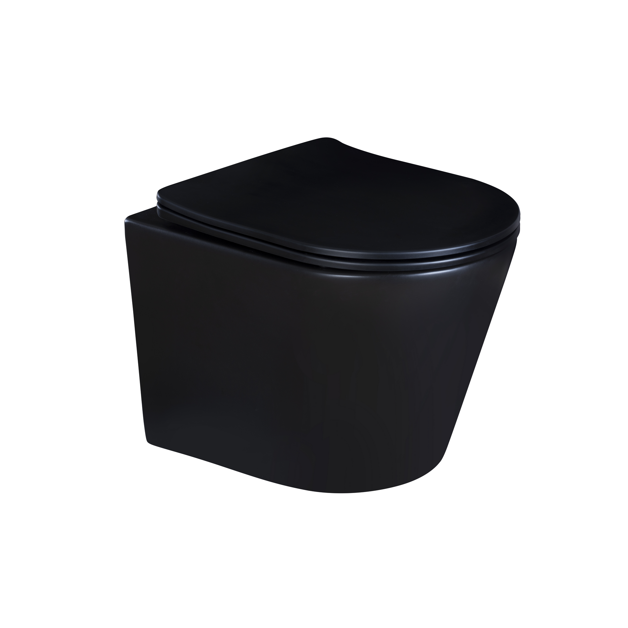 Wand-WC-Set 'Nakia' mit WC-Sitz spülrandlos schwarz 35 x 36 x 48 cm