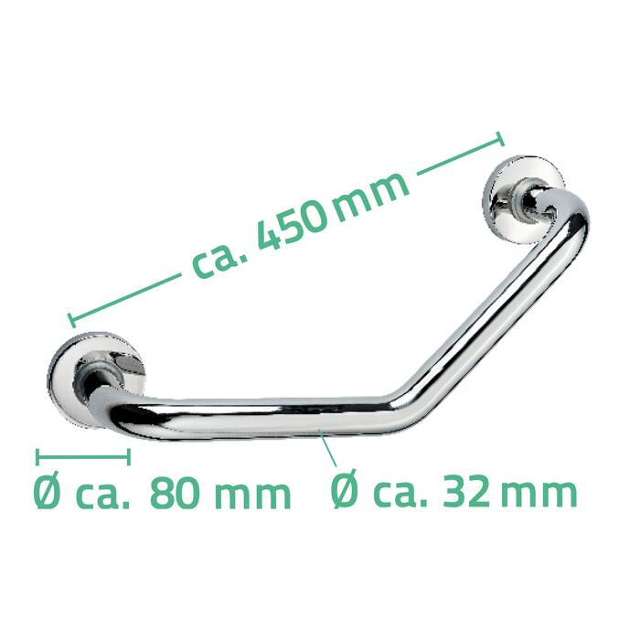 Ridder Winkel-Haltegriff 'Comfort' Edelstahl hochglanzpoliert bis 110 ...