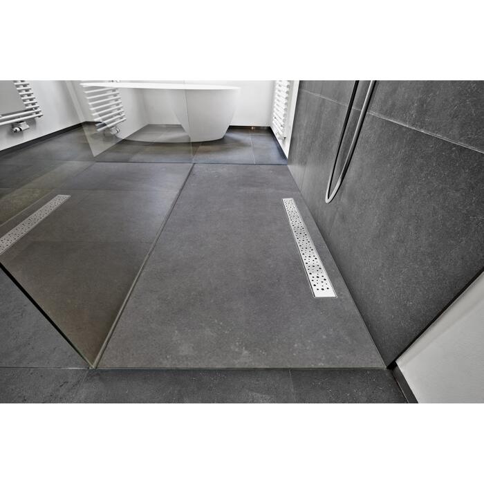 Duschrinnen-Abdeckung 'Cover' Edelstahl 80 cm Perle