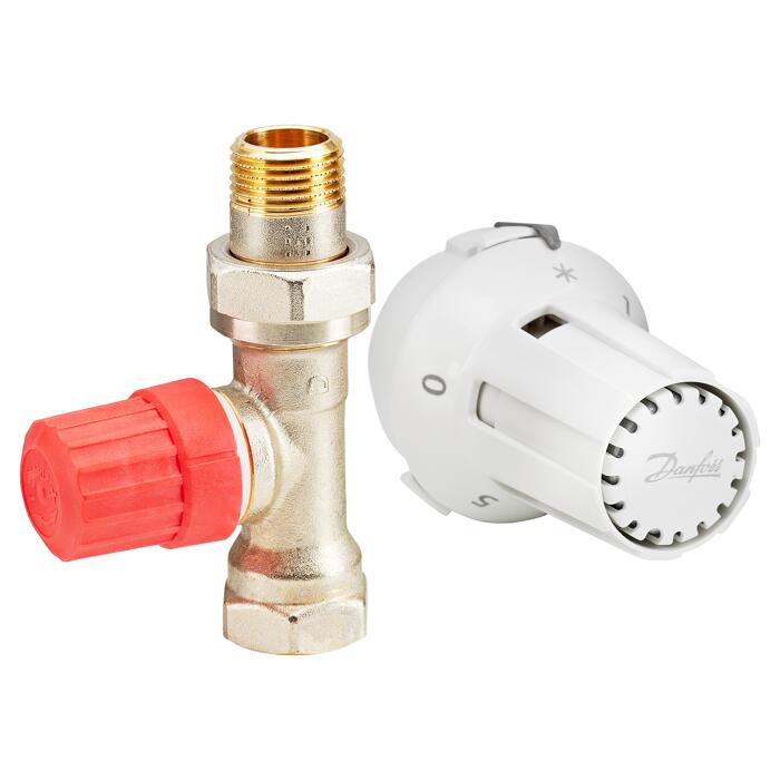 Danfoss Thermostatventil mehrfarbig 1/2" AG, Durchgangsform