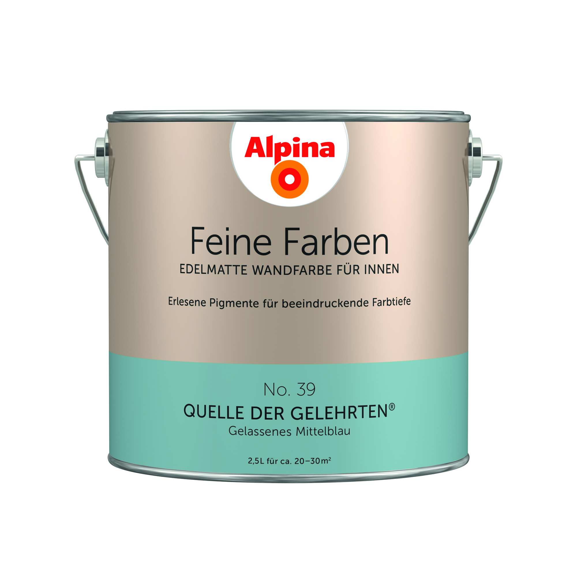 Alpina Feine Farben 'Quelle der Gelehrten' mittelblau seidenmatt 2,5 l