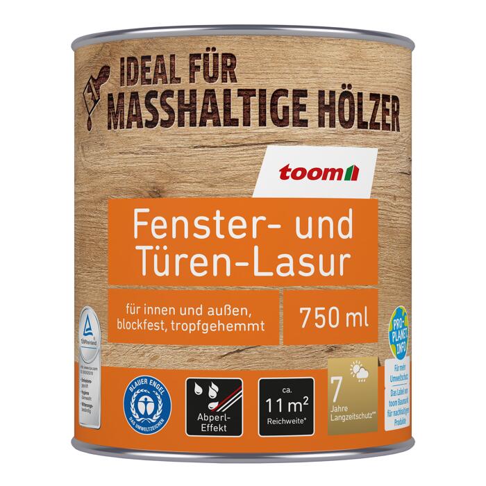 toom Fenster- und Türen-Lasur kieferfarben 750 ml