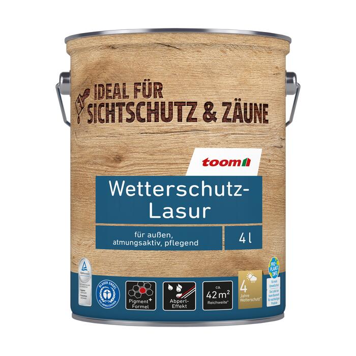 toom Wetterschutz-Lasur kieferfarben 4 l