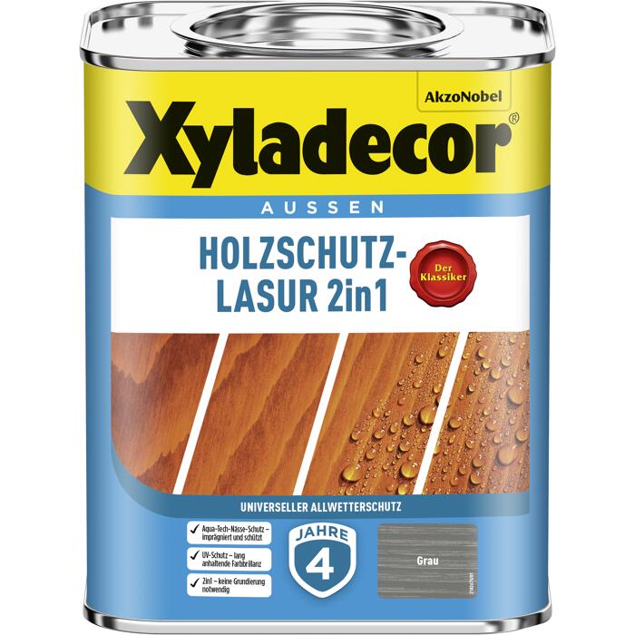 toom 2in1 Holzschutzlasur grau 750 ml
