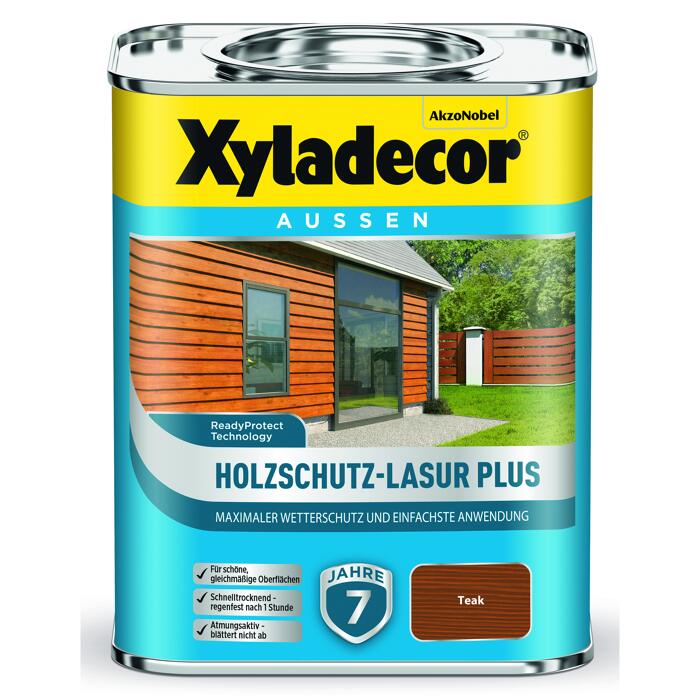 Xyladecor Holzschutz-Lasur 'Plus' teak, 750 ml