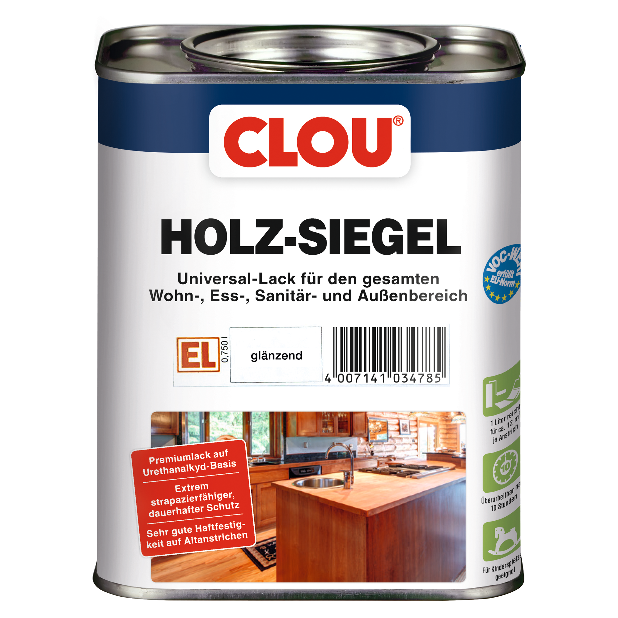 Clou Holzlack transparent glänzend 750 ml
