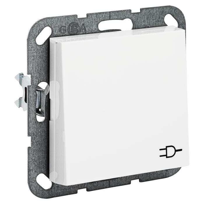 Schuko-Steckdose "Standard" mit Deckel reinweiß glänzend