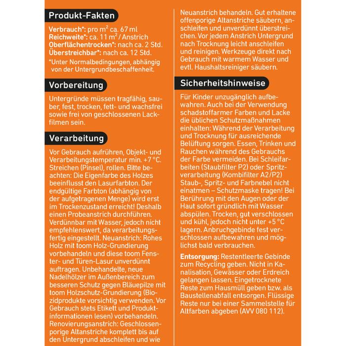 toom Fenster- und Türen-Lasur palisanderfarben 750 ml